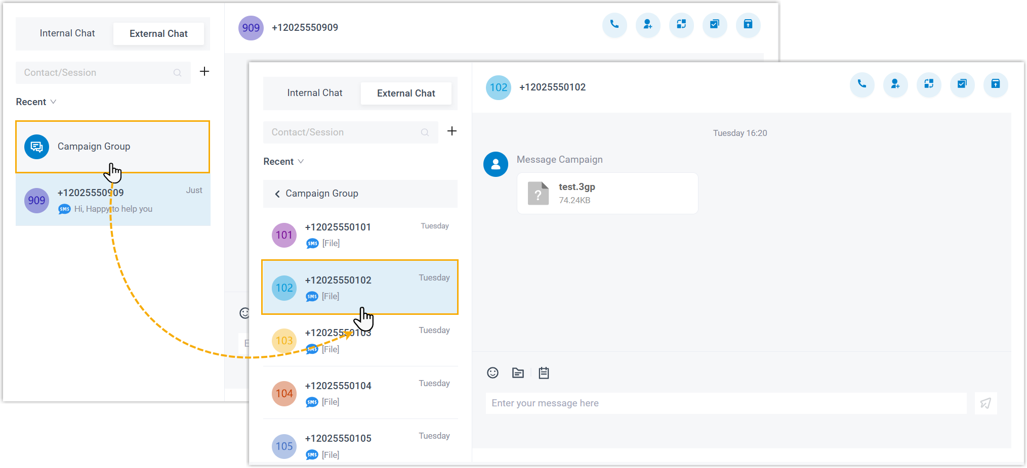 Manage Customer Queries from External Messaging Channels on Web Client / Desktop Client