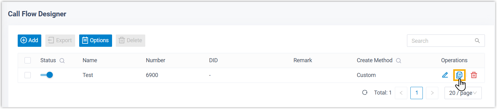 Set up a Call Flow from Existing Flow