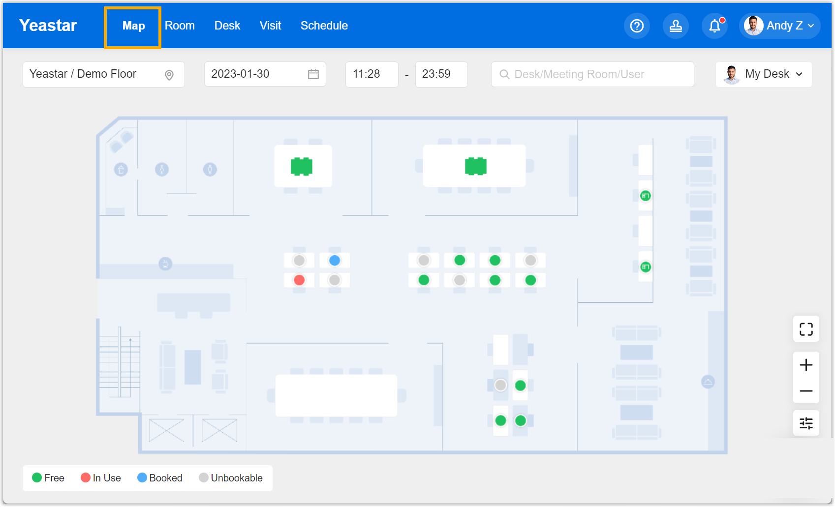Add and Mark Desks and Rooms on the Floor Map - Yeastar Workplace Help