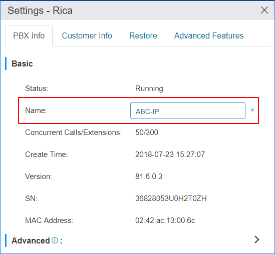 Check PBX Information